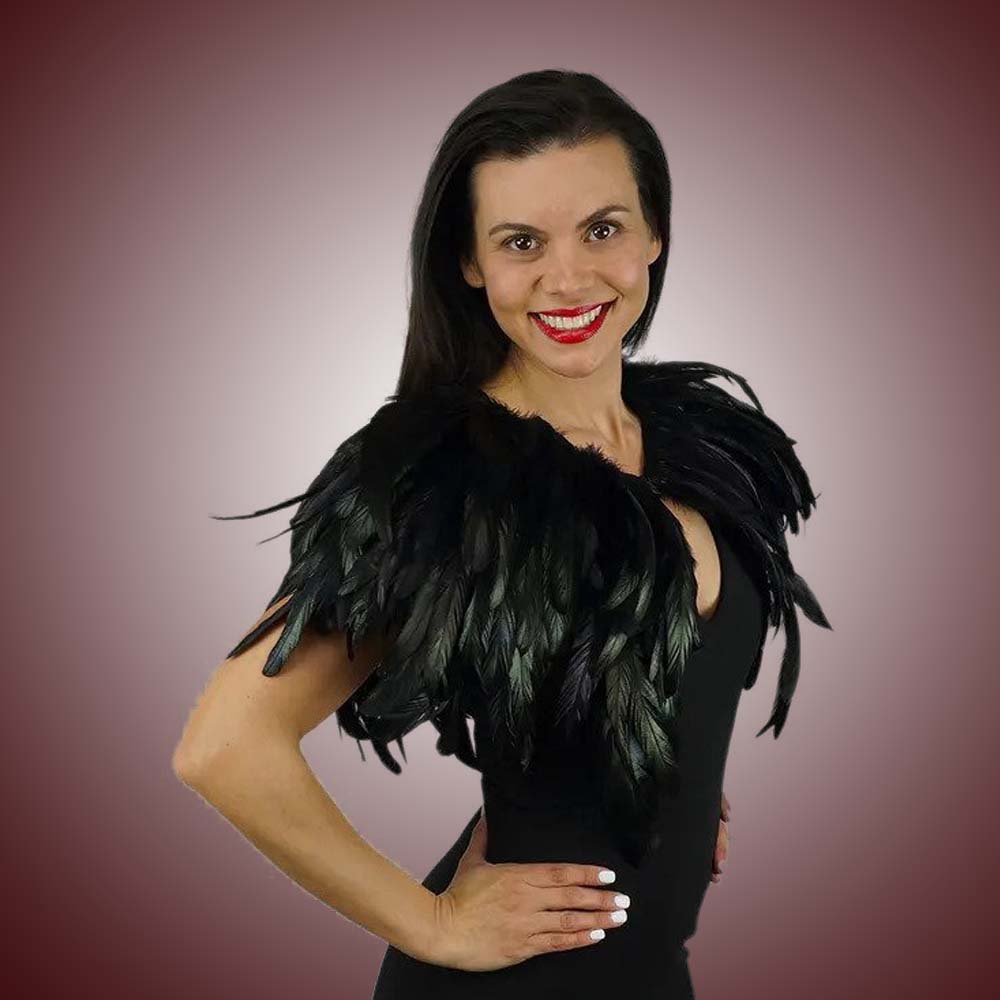High Collar Feather Cape | MostlyDead.com