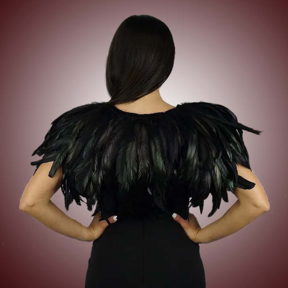 High Collar Feather Cape | MostlyDead.com